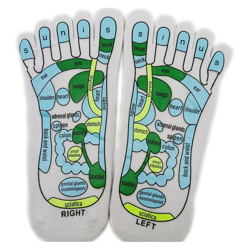 Foot Reflexology Chart With Toe Separator Socks
